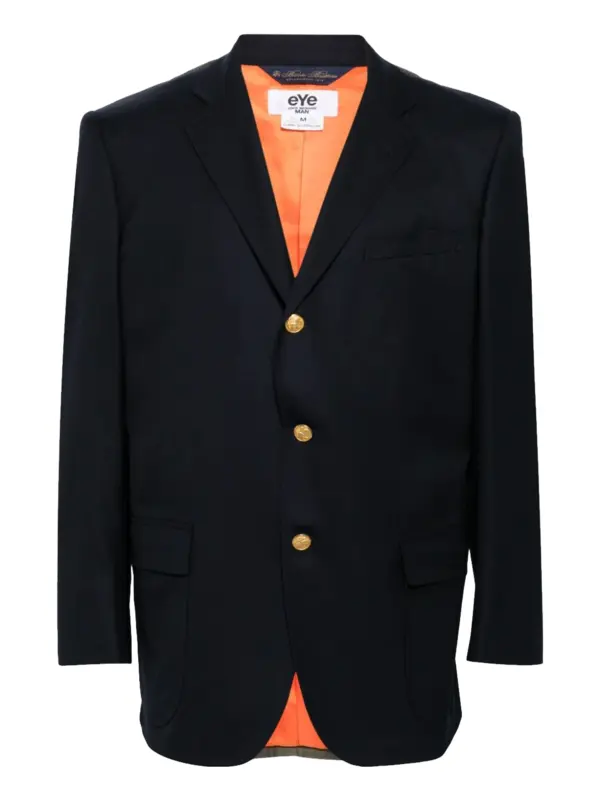 Junya Watanabe Notched Lapel Checked Blazer - Blue