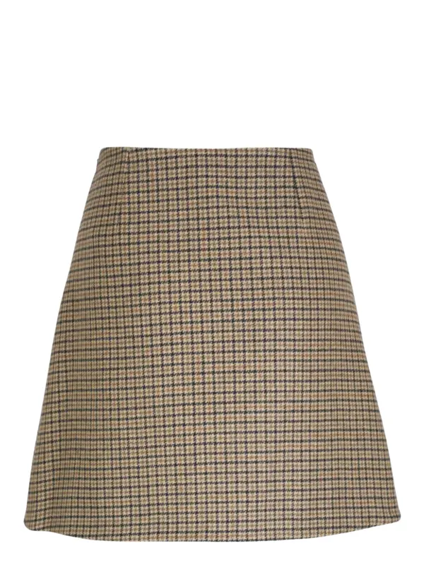 Moncler Check-pattern Straight Skirt - Brown