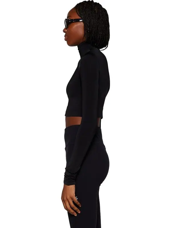 Balenciaga Cropped Turtleneck - Black