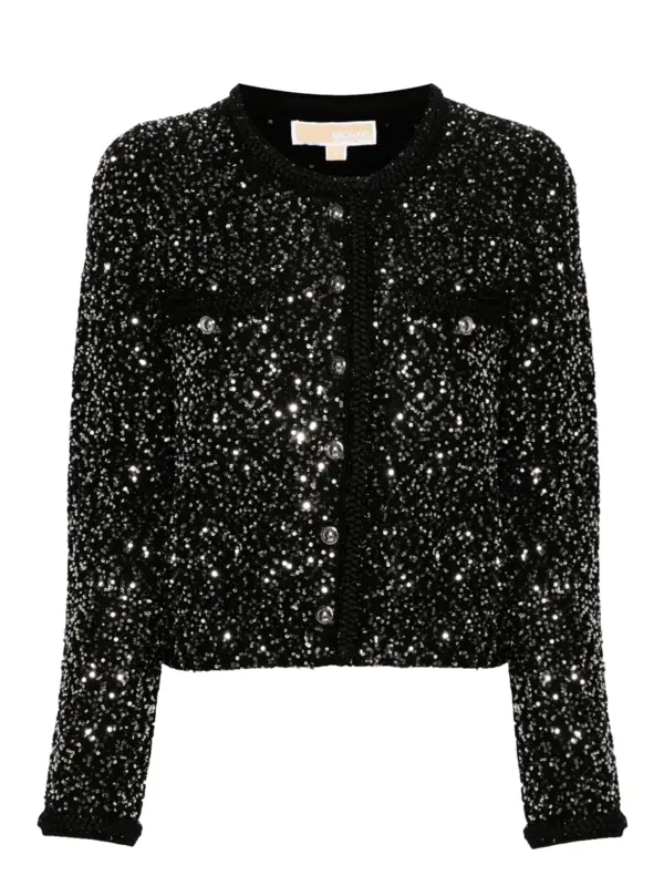 Michael Kors Sequin-embellished Cardigan - Black