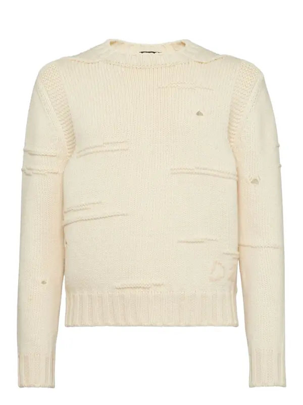Dsquared2 Embroidered-logo Cotton Jumper - Neutrals