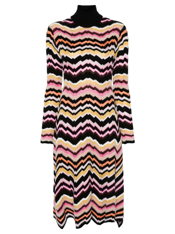 Missoni Zigzag-detail Midi Dress - Black