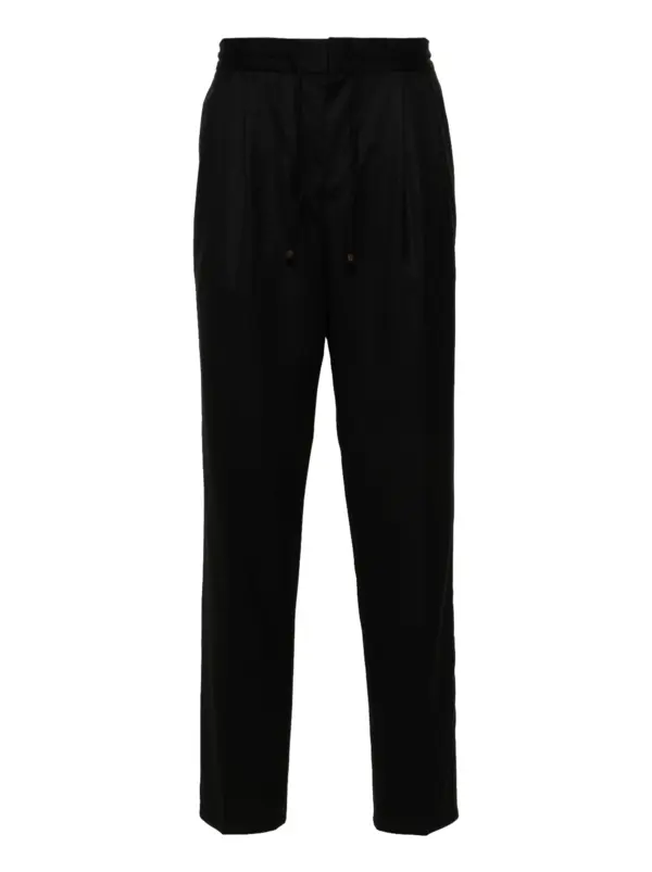 Brunello Cucinelli Double-pleat Virgin Wool Trousers - C5730 Black