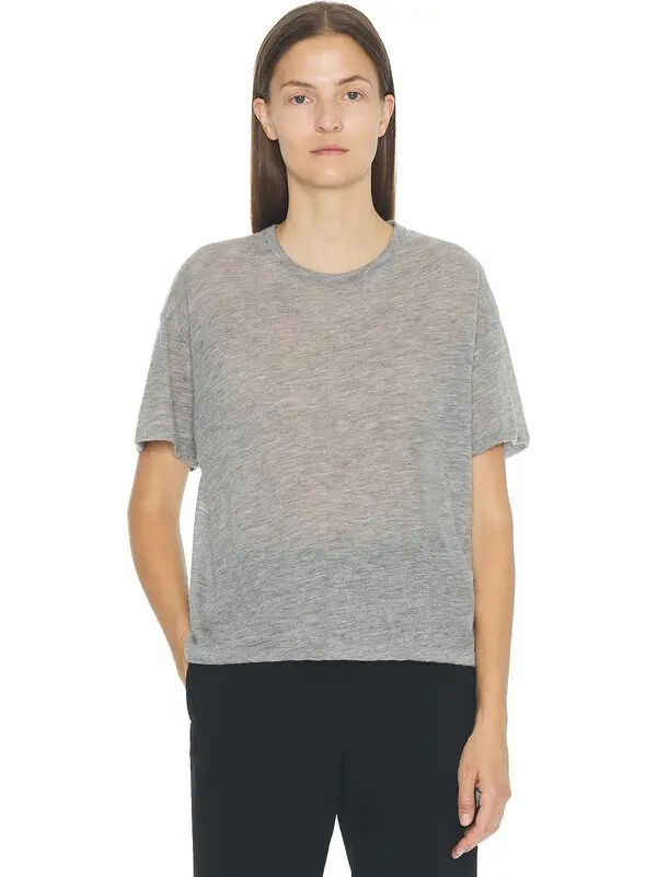 THE ROW Lila Top - Grey Melange