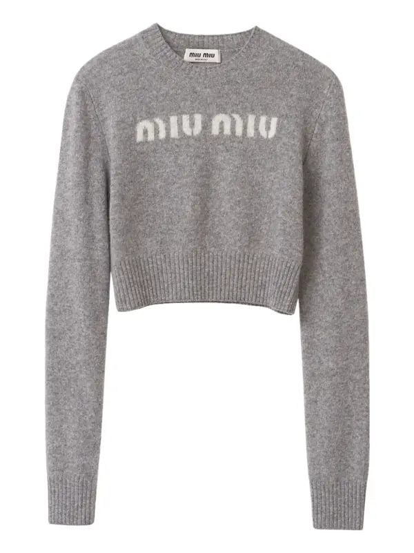 Miu Miu Wool And Cashmere Sweater - Grey