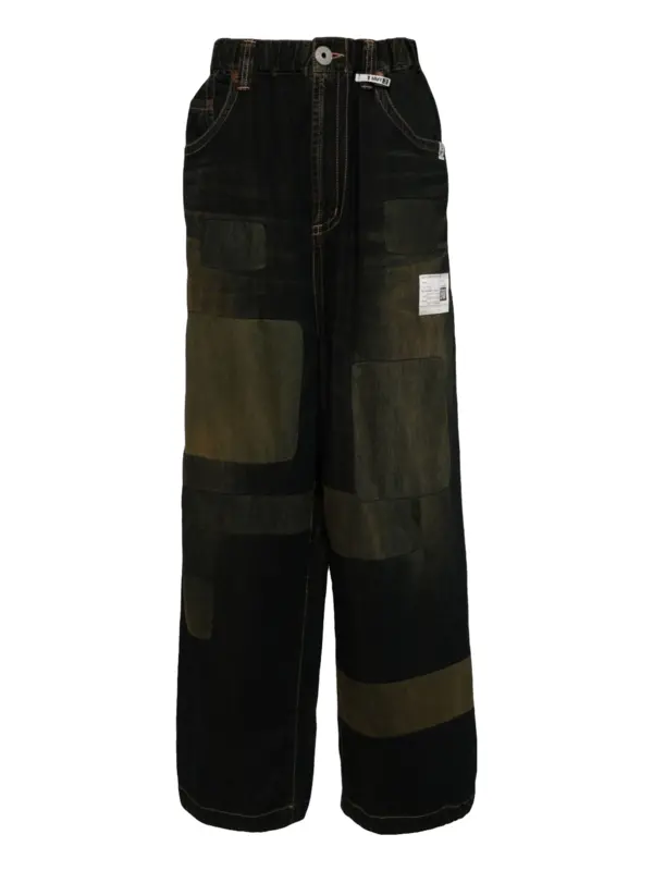 Mihara Yasuhiro Patchwork Denim Jeans - Blue