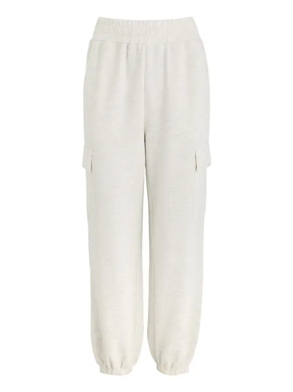 Varley The Cargo Pant Stretch-jersey Sweatpants - Ivory