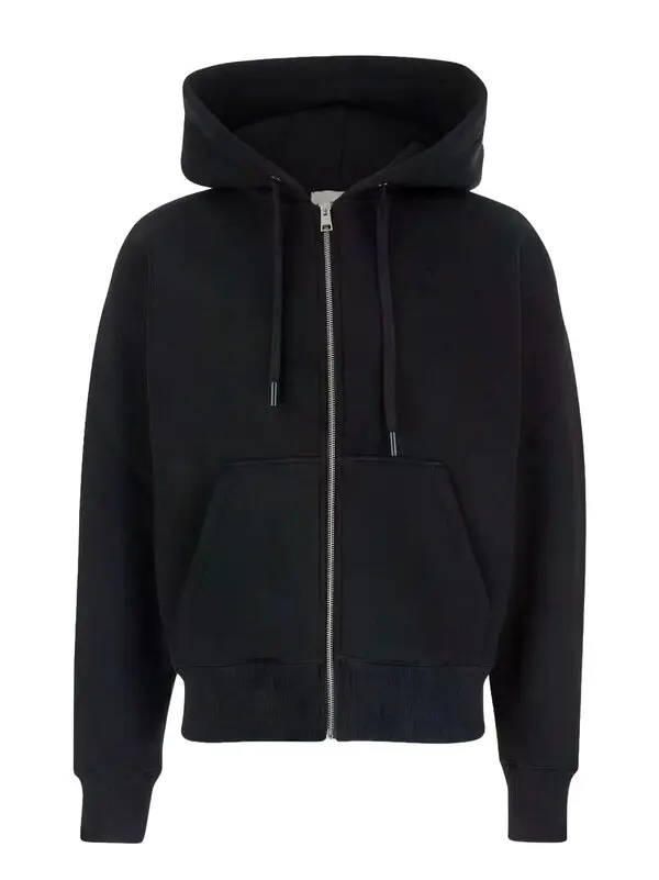 Ami De Coeur Zipped Cotton Hoodie - Black