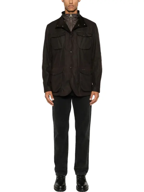 Barbour Ogston Waxed Cotton Jacket - Brown