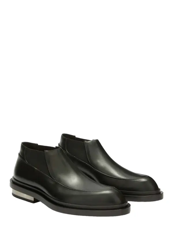 JIL SANDER Leather Ankle Boots - Black