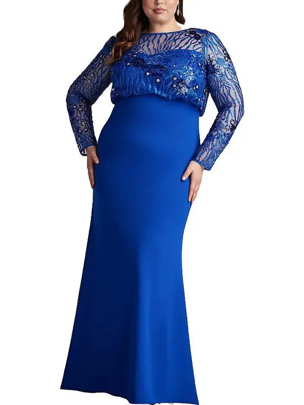 Tadashi Shoji Sequin Embroidered Blouson Gown - Mystc