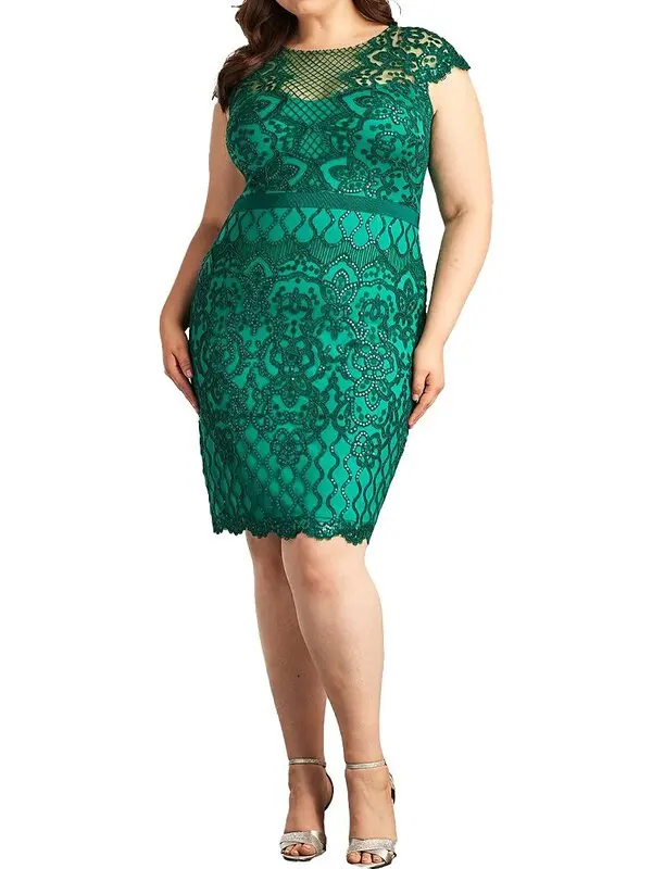 Tadashi Shoji Miranda Sequin Embroidered Dress - Green