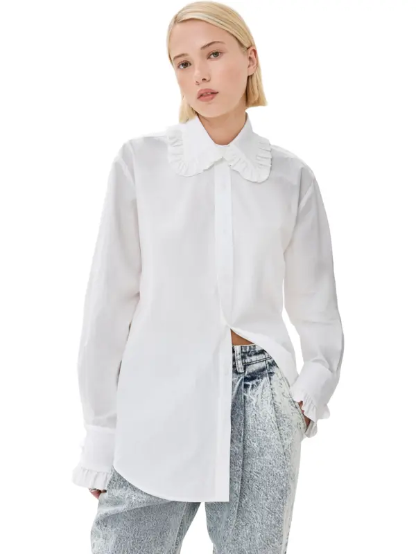 TANNER FLETCHER Pippa Ruffle Shirt - Off White