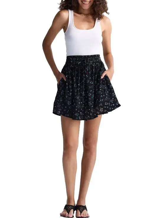REISTOR Floral Drawstring Mini Skirt - Ditzy Wildflowers