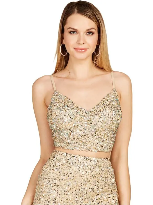 LARA NEW YORK Beaded Spaghetti Strap Top - Confetti