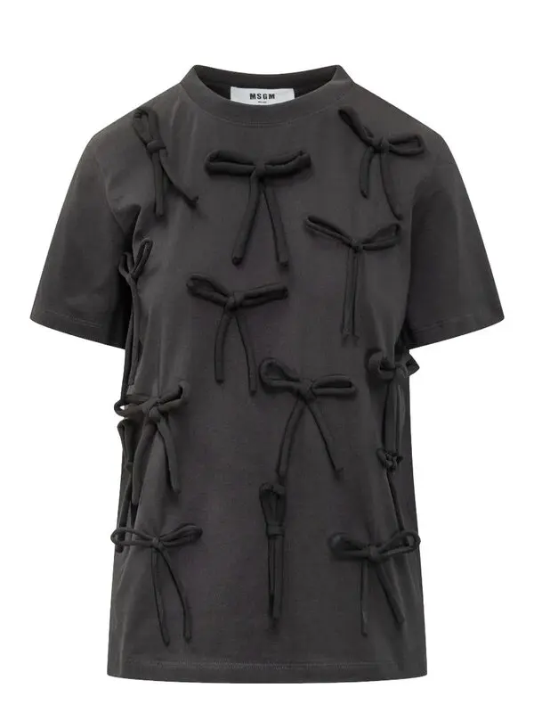 MSGM Bow Detail T-shirt - Black