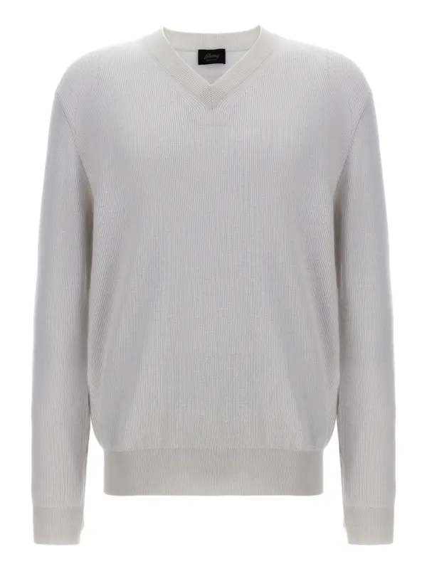 Brioni V-neck Sweater - White