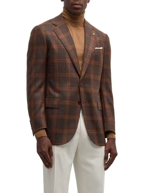 Stefano Ricci Plaid Sport Coat - Dark Brown