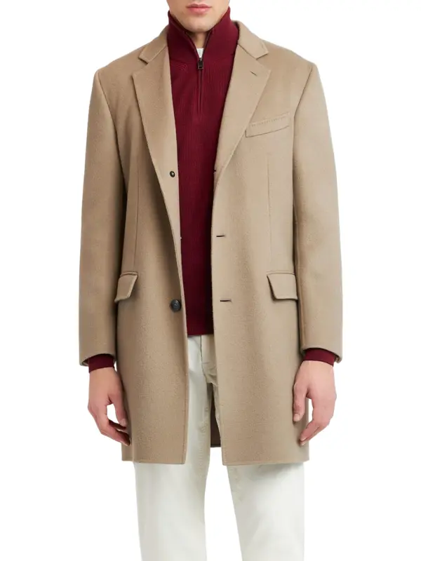 Brioni Wool And Cashmere Double-face Top Coat - Beige