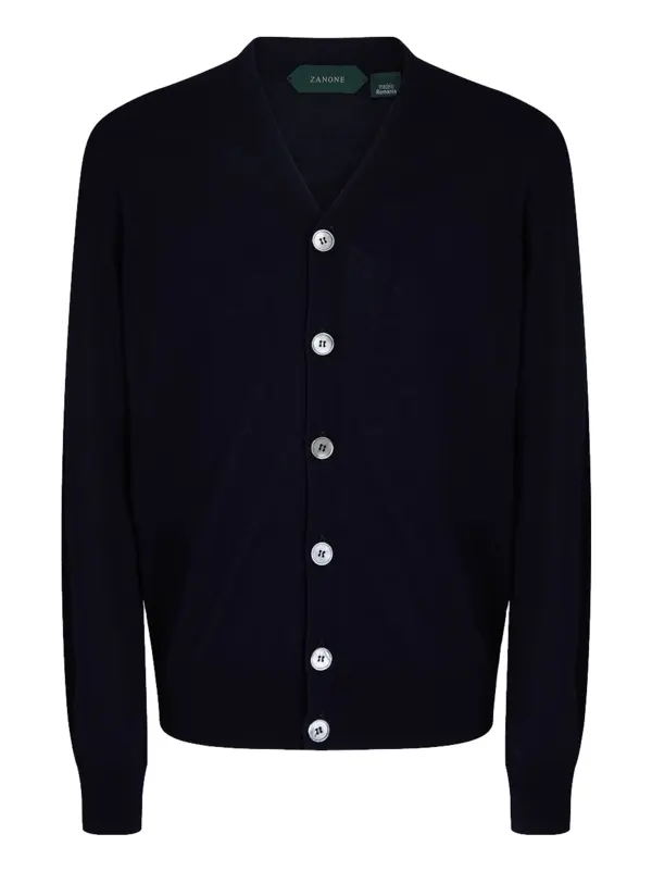 SLOWEAR Zanone Cotton Cardigan - Midnight Blue