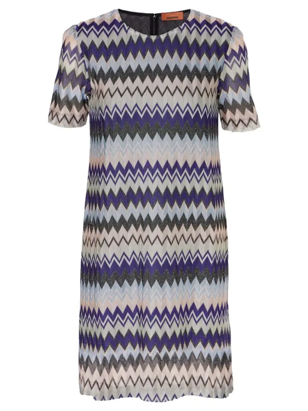Missoni Zigzag Lamé Minidress - Multicoloured