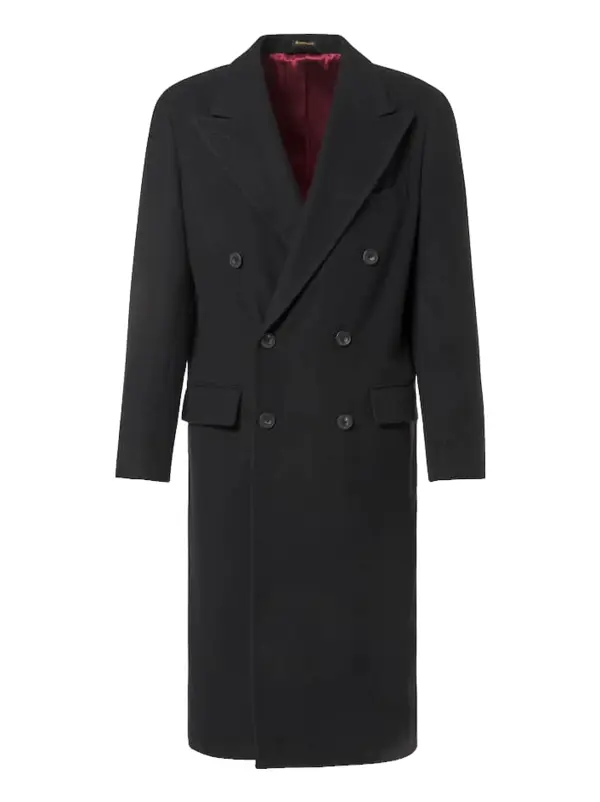 Rubinacci Double-breasted Cashmere Overcoat - Black