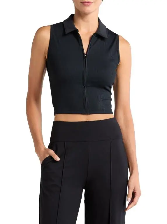 Travis Mathew Midline Zip Polo Tank - Black