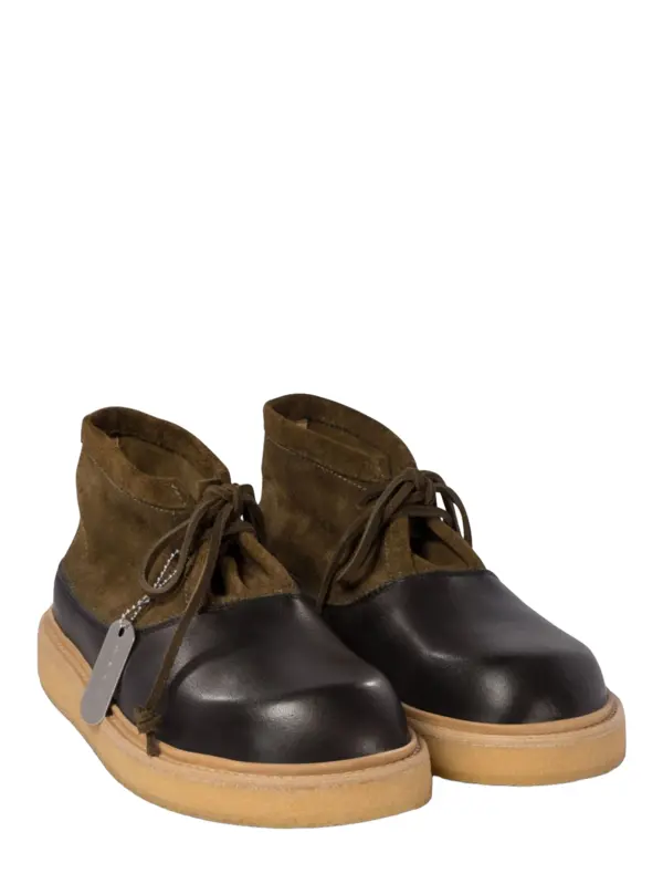 Marni Logo-tag Leather Ankle Boots - Brown