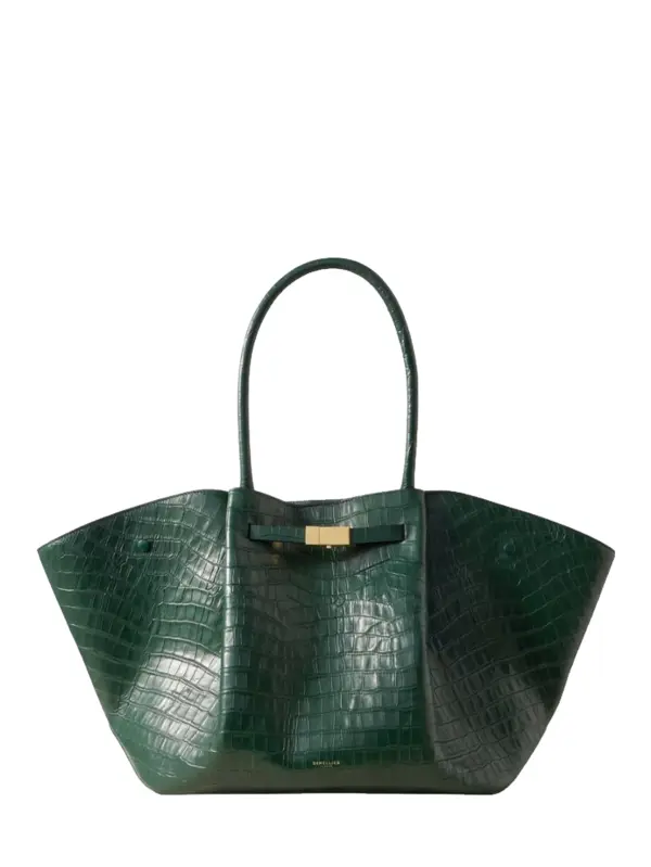 DEMELLIER Croc-effect Leather Tote - Green