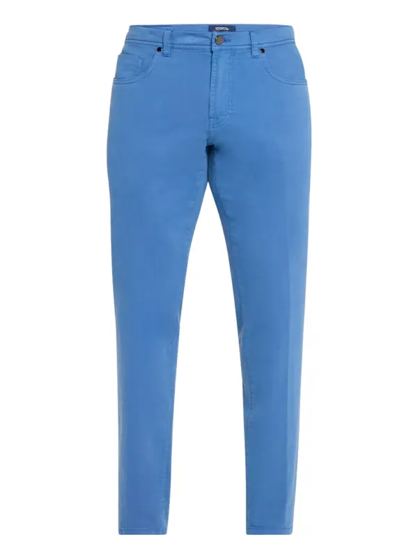 Cesare Attolini Cotton And Cashmere 5-pocket Pants - Blue