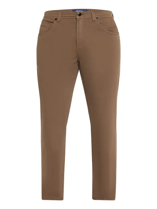 Cesare Attolini Cotton And Cashmere 5-pocket Pants - Brown