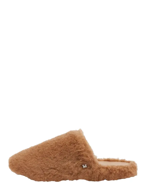 Max Mara Shearling Teddy Slippers - Camel