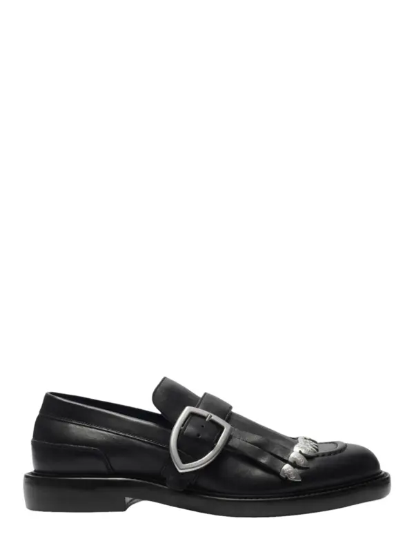 Burberry Leather Cobble Loafers - Black