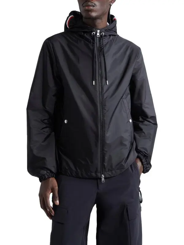 Moncler Grimpeurs Hooded Water Repellent Nylon Jacket - Black