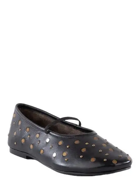 Seychelles Neon Moon Studded Mary Jane Flat - Black