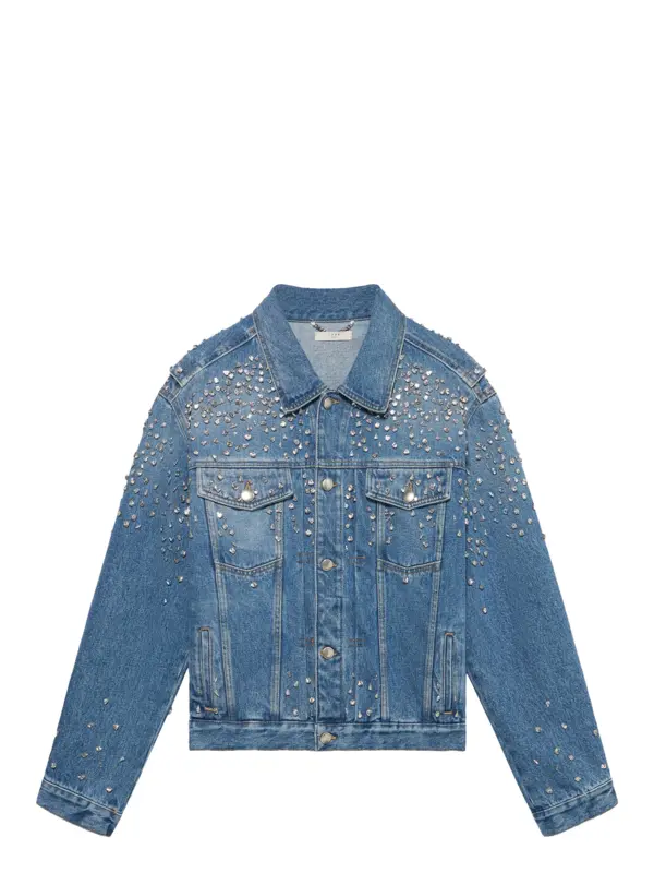 1989 STUDIO Denim Trucker Jacket With Crystals - Light Blue