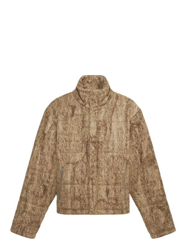 1989 STUDIO Flock Denim Puffer Camo Jacket - Beige