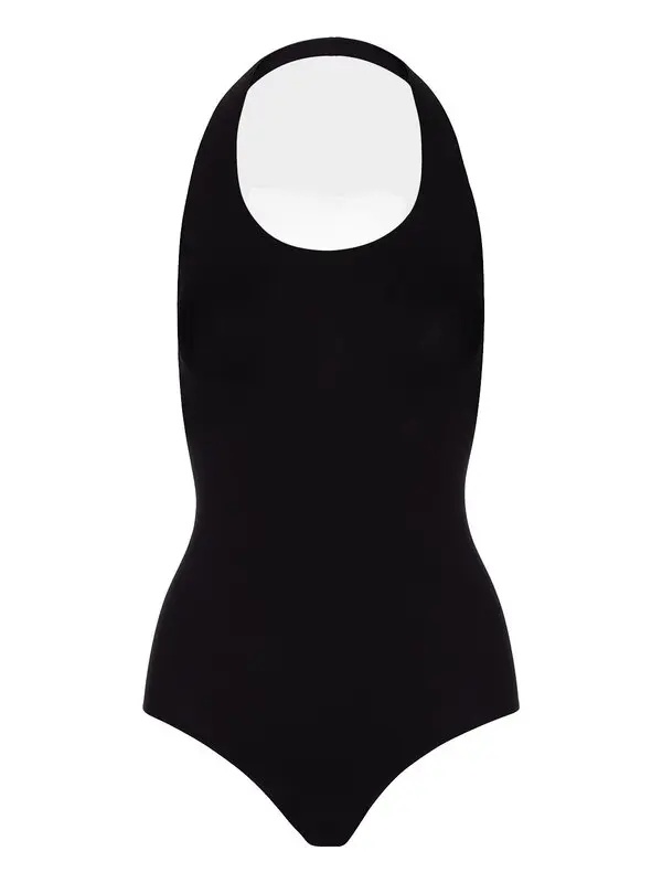 Commando Ballet Microfiber Halter Bodysuit - Black
