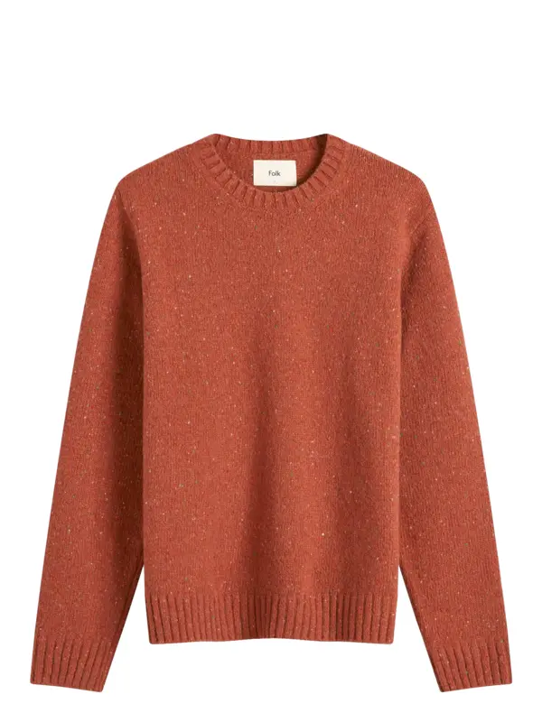Folk Chain Crew Knit - Rust