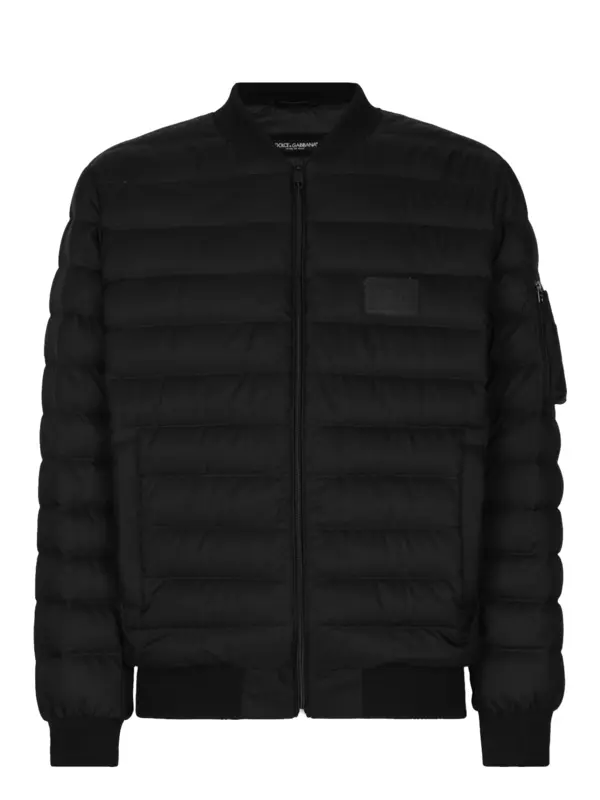 Dolce & Gabbana Logo-appliqué Puffer Jacket - Black