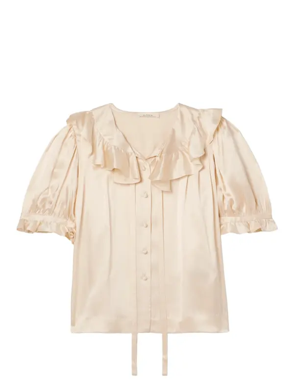 DÔEN Kelela Silk-charmeuse Blouse - Neutrals