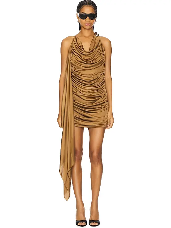 Giuseppe Di Morabito Cowl Neck Dress - Camel