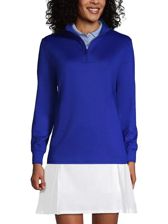 LANDS' END School Uniform Quarter Zip Pullover - Cobalt