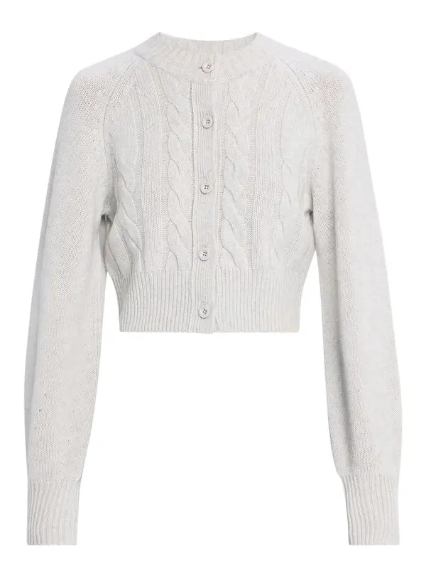TOCCIN Rita Cropped Wool And Cashmere Cable-knit Cardigan - Sogry