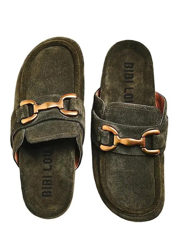 BIBI LOU Zagreb Clogs - Khaki Suede