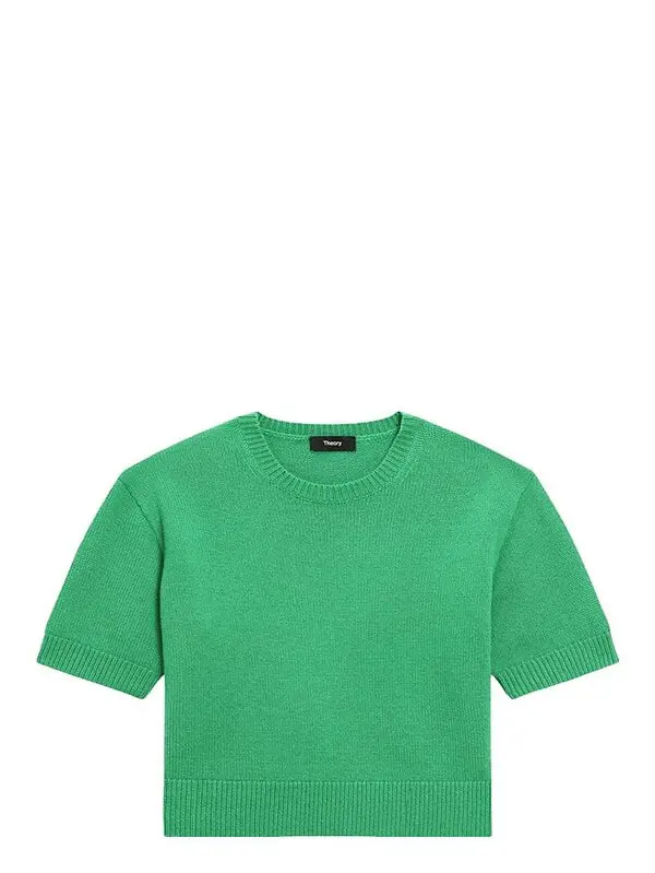 Theory Cashmere Cropped T-shirt - Bright Lea
