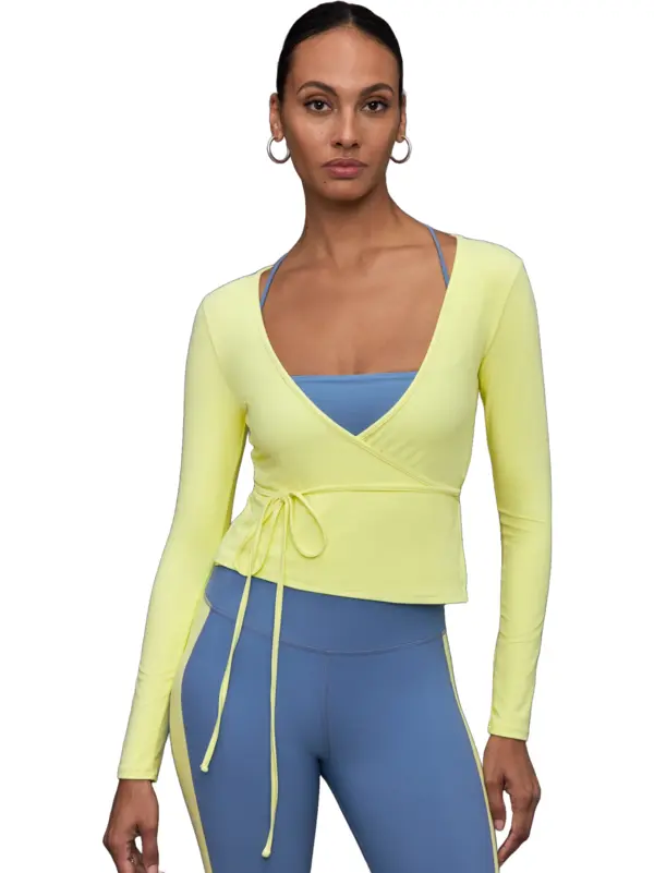Carbon38 Long Sleeve Tie Top - Charlock