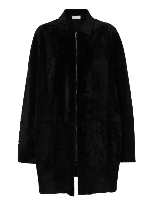 THE ROW Sheeran Shearling Coat - Black