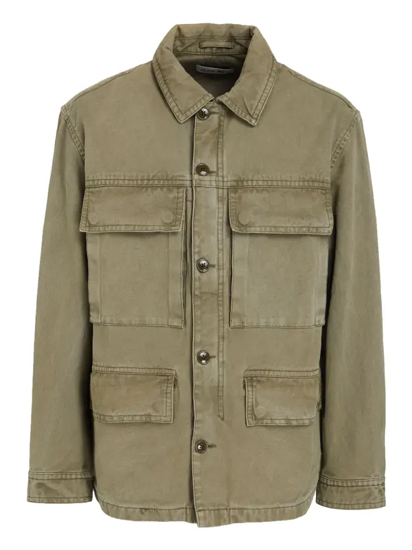 ALEX MILL Cotton-canvas Hooded Jacket - Army Green