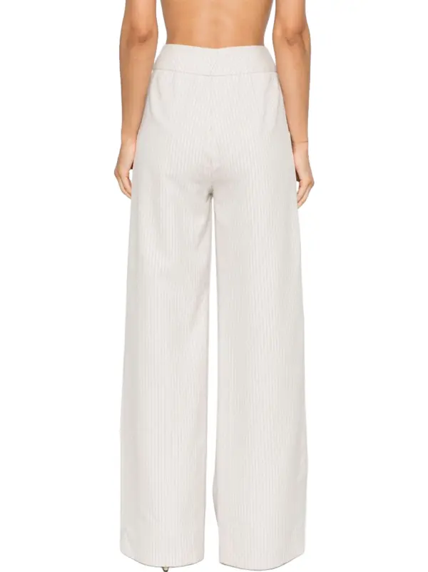 MITILIANE COUTURE Pinstriped Wide-leg Trousers - Neutrals